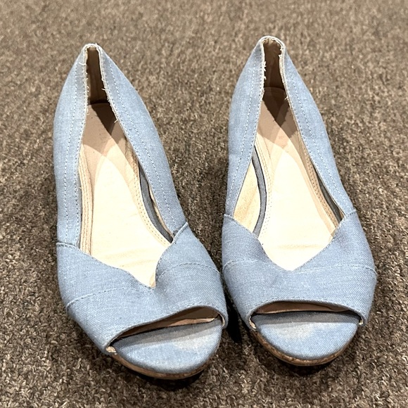 Kelly & Katie | Shoes | Kelly And Katie 95 Womens Wedge Heel Blue Open ...